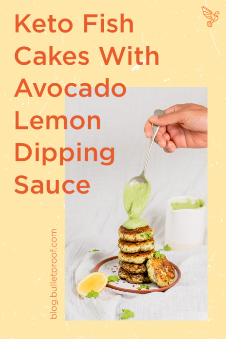 Keto Fish Cakes with Avocado Lemon Dipping Sauce
