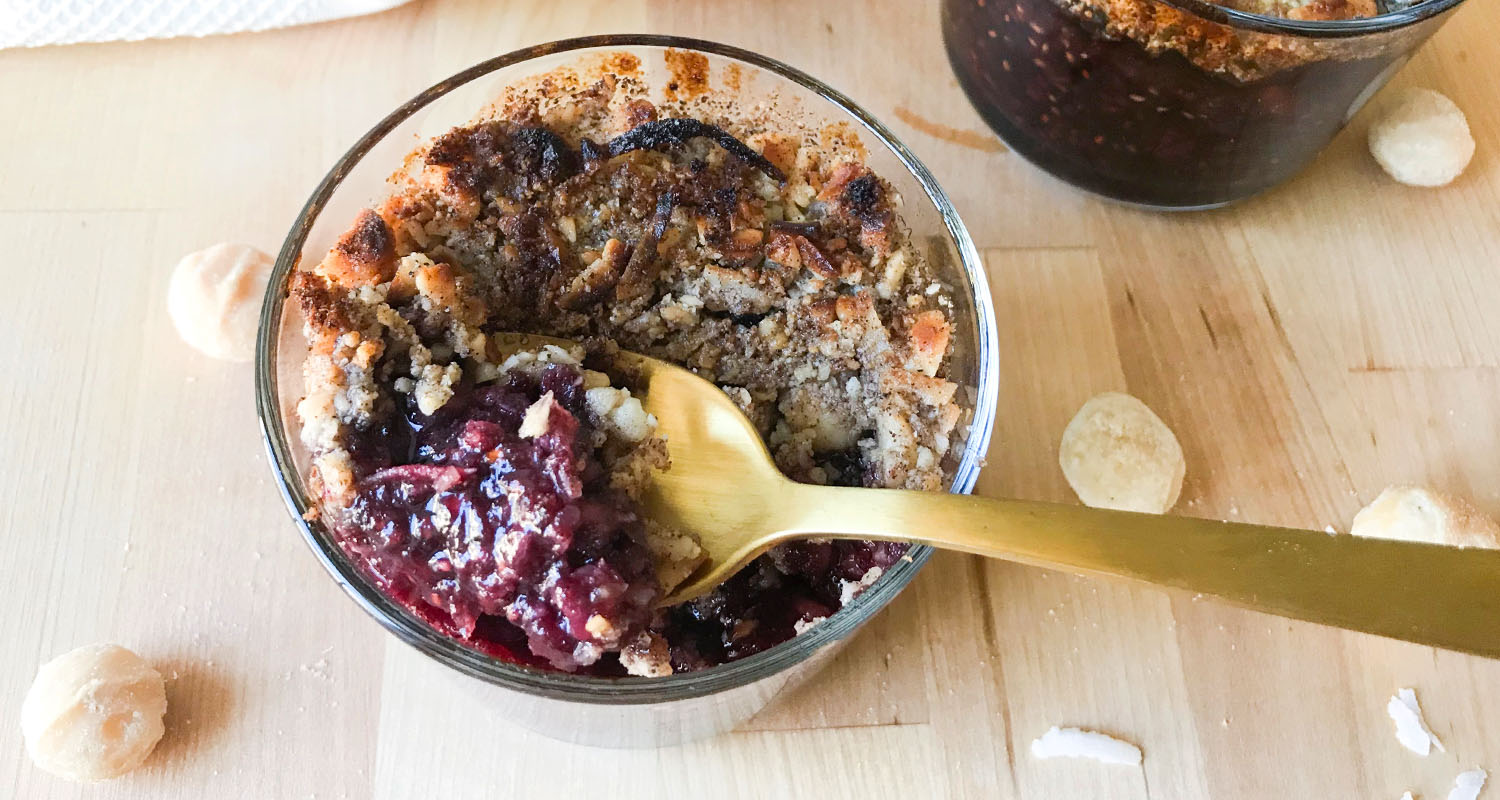 Paleo Mixed Berry Cobbler recipe - Grain-free, low-carb berry dessert